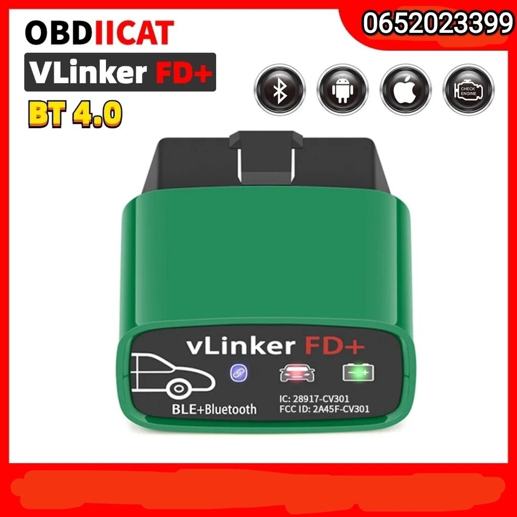 Vgate vLinker FD+ ELM327 V2.2 Forscan za Ford i Mazdu, Bluetooth 4.0