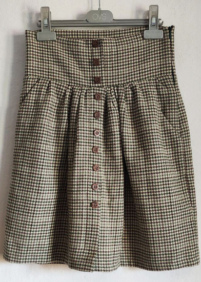 Vintage unikatna karo suknja sa visokim strukom