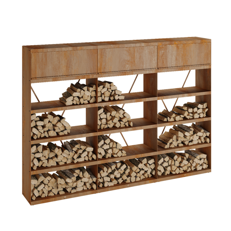 OFYR Wood Storage Corten 300 polica za skladištenje drva