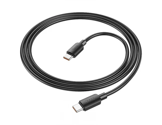Hoco Hyper X96 60W crni kabl za telefon USB C (muški) na USB C (muški) 1m