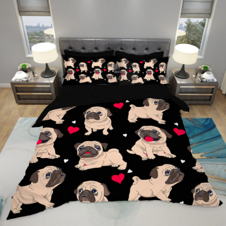 Mey home posteljina pug 3d 200x220cm crna ( 3D-1107 )