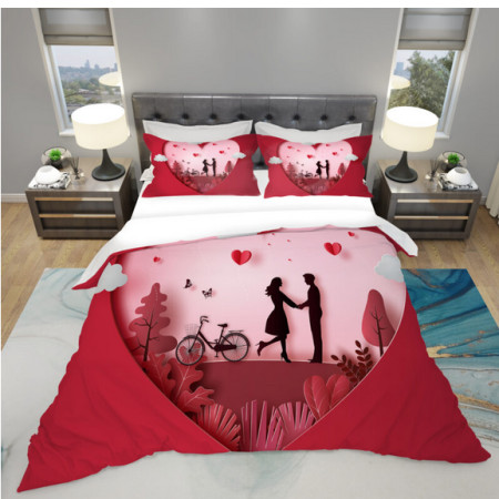 Mey home posteljina heart 3d 200x220cm crvena ( 3D-1389 )