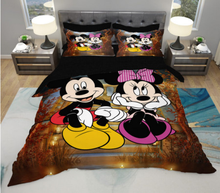 Mey home posteljina mickey and minnie 3d 200x220cm crna ( 3D-1384 )