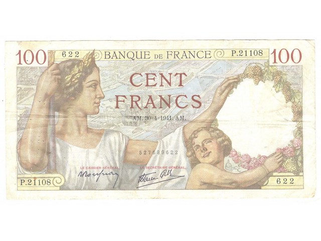 Francuska 100 francs 30.04.1941