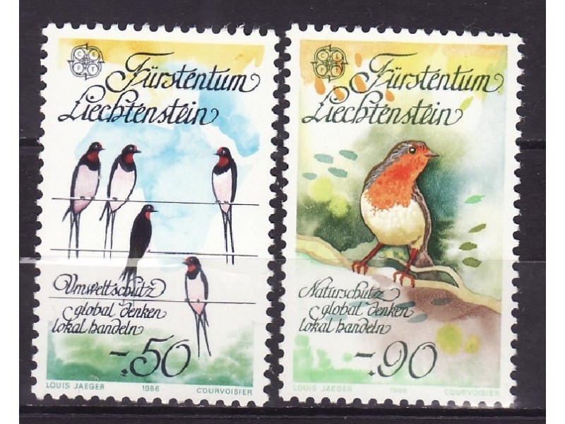 Lihtenštajn - ptice - Evropa 1986.