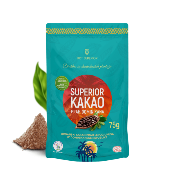 Organski kakao prah iz Dominikane Just Superior – 75g