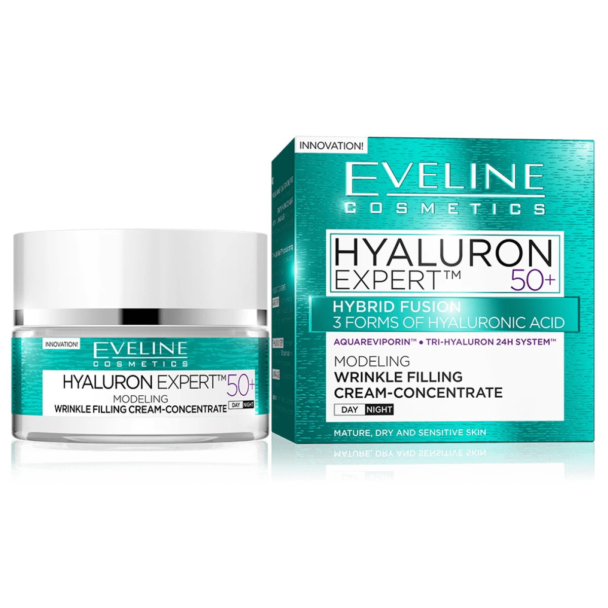 EVELINE KREMA ZA LICE HYALURON CLINIC DAY AND NIGHT 50+ 50ML