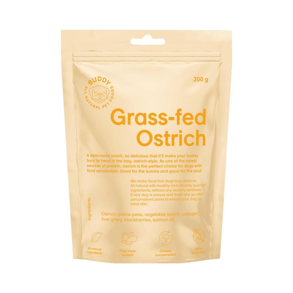 Buddy Semi Moist Snack Ostrich with Blackberries 200 g