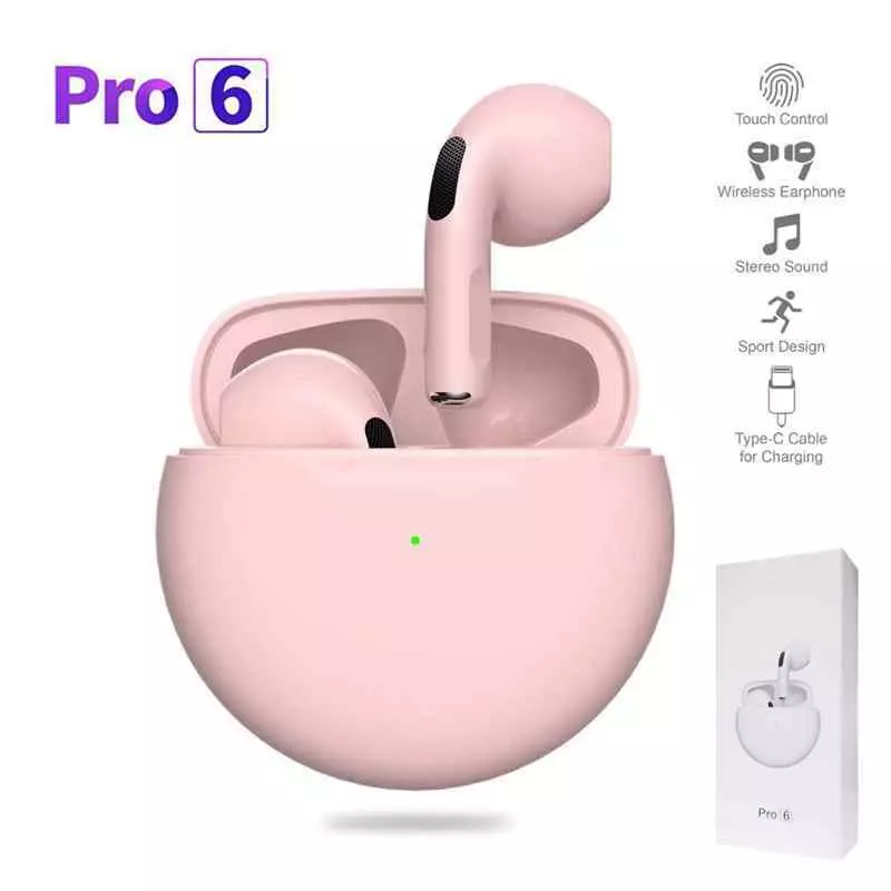 Bluetooth slusalice Pro6 roze HQ