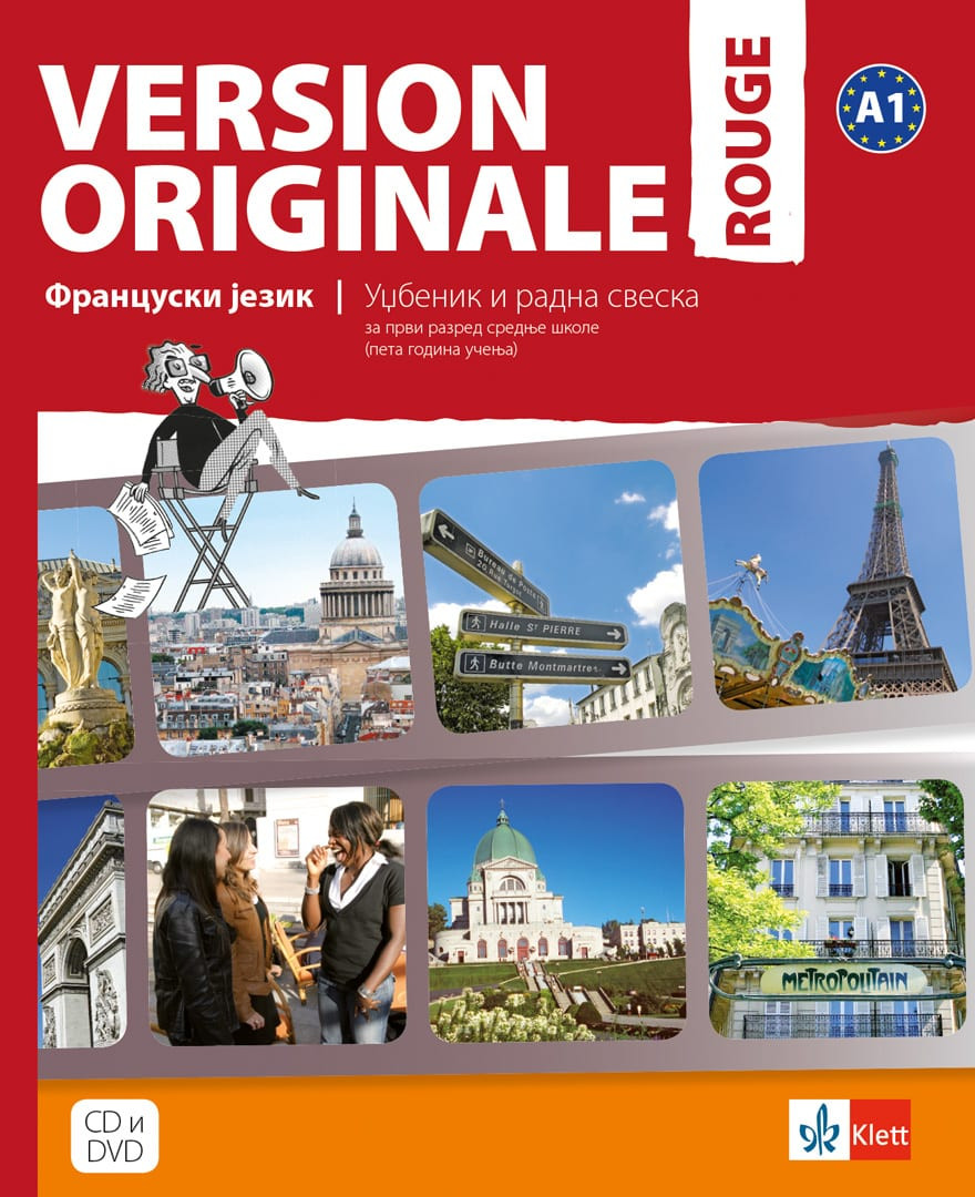 Francuski jezik Version originale 1 Rouge, udžbenik i radna sveska za 1. razred gimnazije (peta godina učenja) Klett