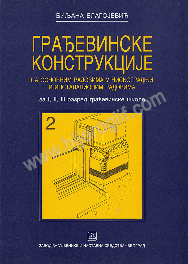 Građevinske konstrukcije sa osnovnim radovima u niskogradnji i instalacionim radovima za 1., 2., 3. razred građevinske škole - Zavod za udžbenike