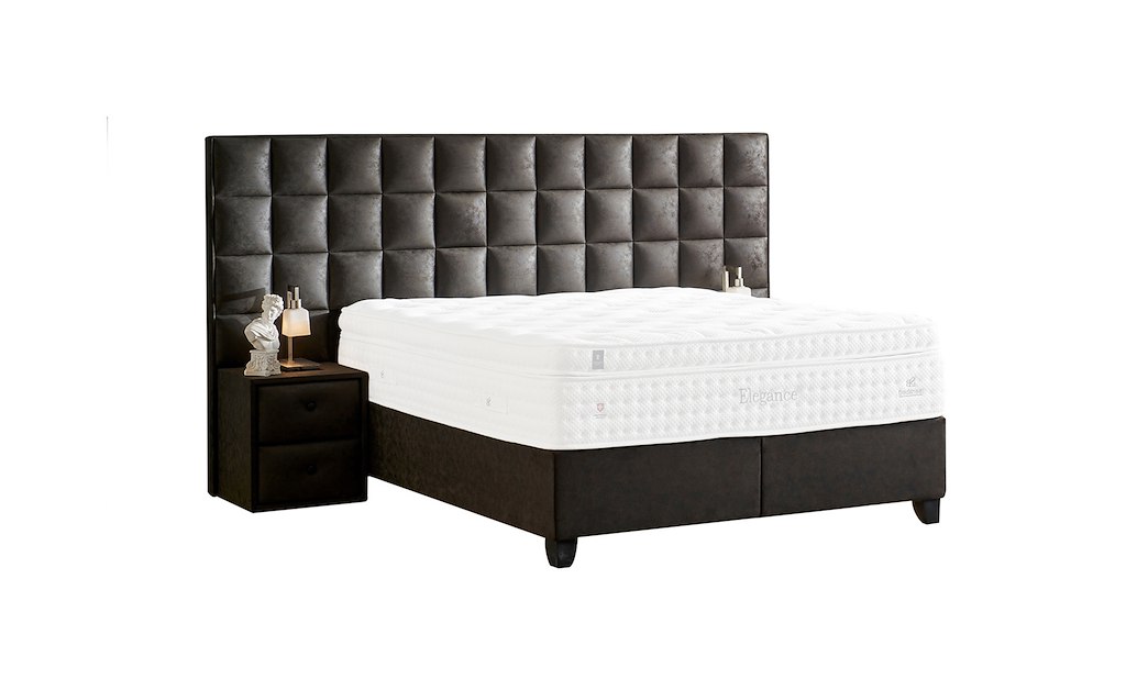 Elegance II set krevet + 2x noćni ormarić 256x210x140 cm crni