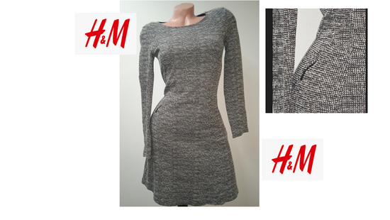 ❤️H&M❤️NOVO --CRNO BELA HALJINA-XS/S