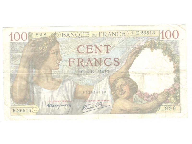 Francuska 100 francs 04.12.41.