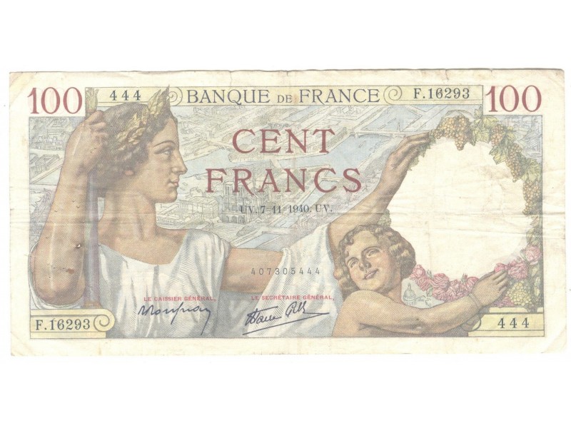 Francuska 100 francs 07.11.40.