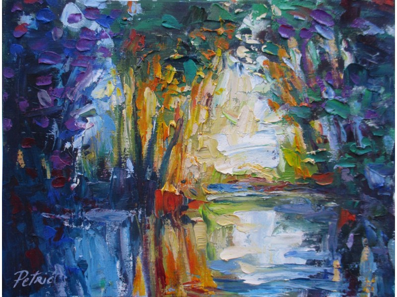 Rečni kanal - ulje 18 x 24 cm.