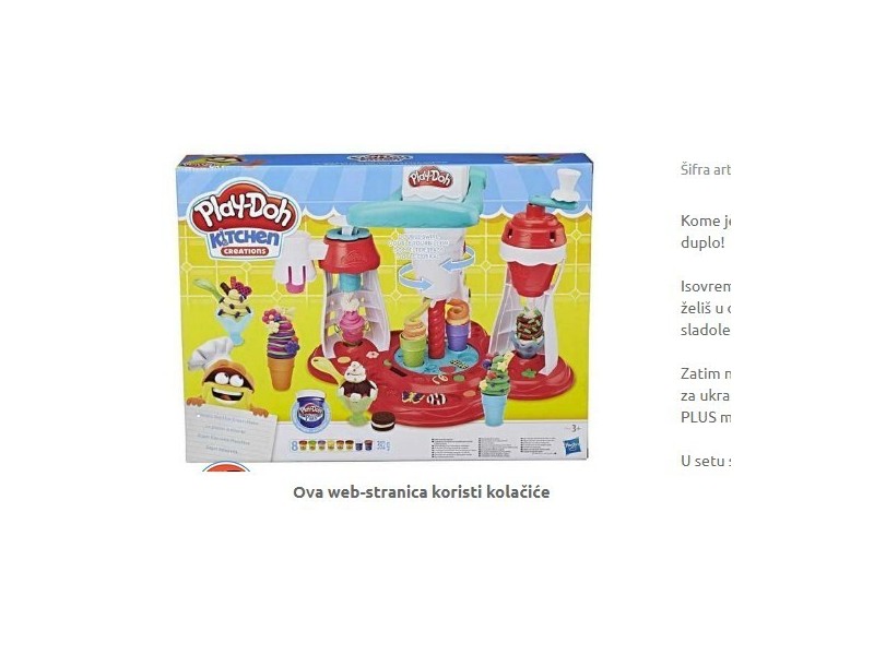 PLAY DOH SET ZA PRAVLJENJE SLADOLEDA IGRAČKA