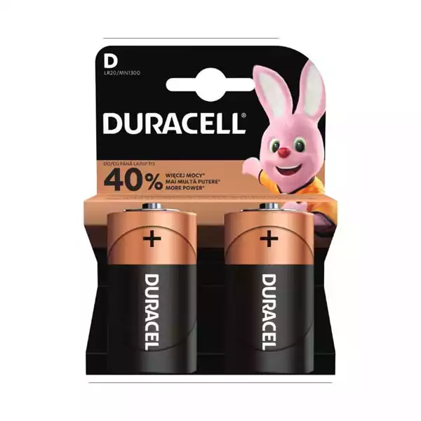 BATERIJA DURACELL BASIC LR20 D (PAK 2 KOM), NEPUNJIVA