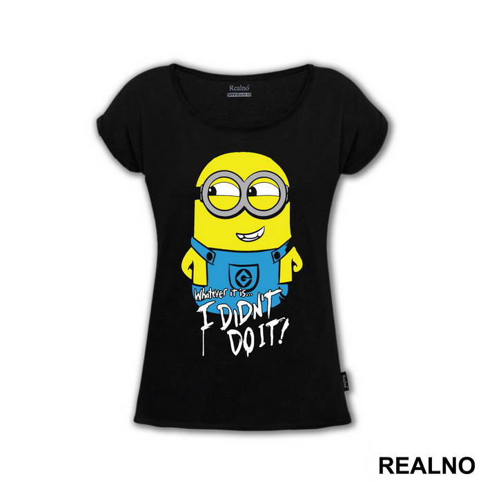 OUTLET - CRNA ŽENSKA MAJICA VELIČINE S - MINIONS