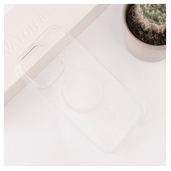 Maska Transparent Magsafe za iPhone 15 Pro bela