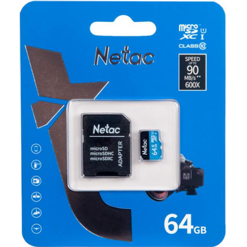 Netac Micro SDXC 64GB P500 Standard NT02P500STN-064G-R + SD adapter