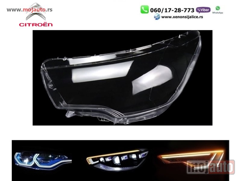 Staklo fara staklo za far citroen c4 10-17