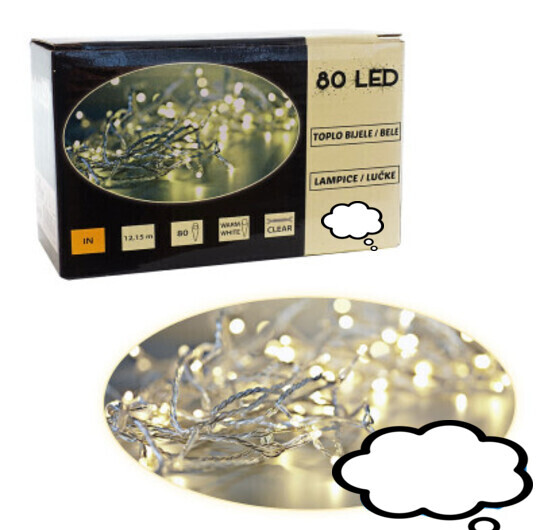 80 led lampica na prozirnoj žici, 52-104