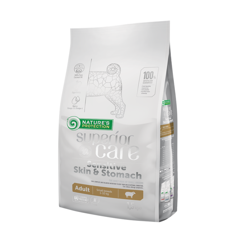 Nature's Protection Superior Care Skin&Stomach hrana za osetljive pse malih rasa - Jagnjetina 1.5kg