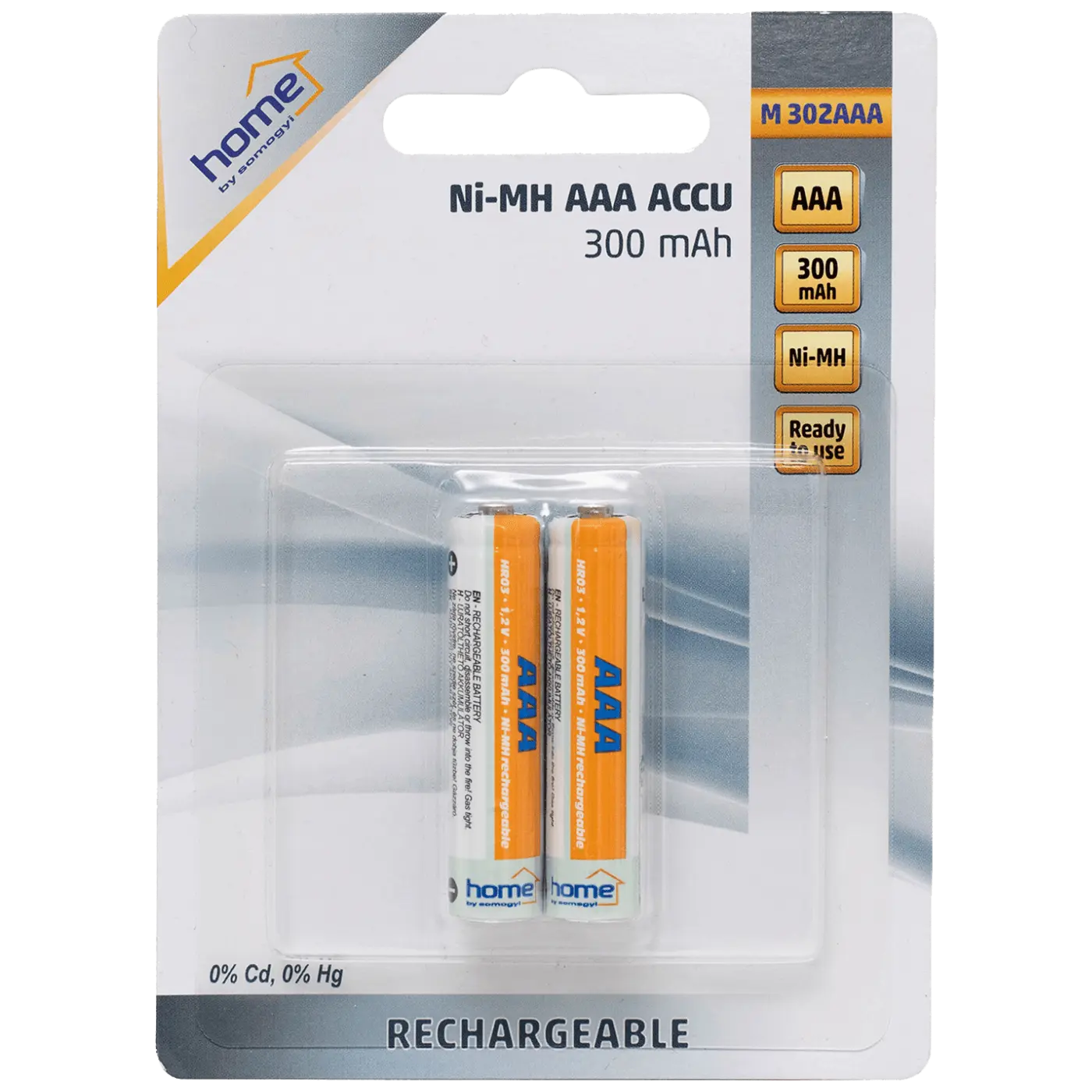 HOME Baterija punjiva AAA, NiMh, 300mAh, 2 komada