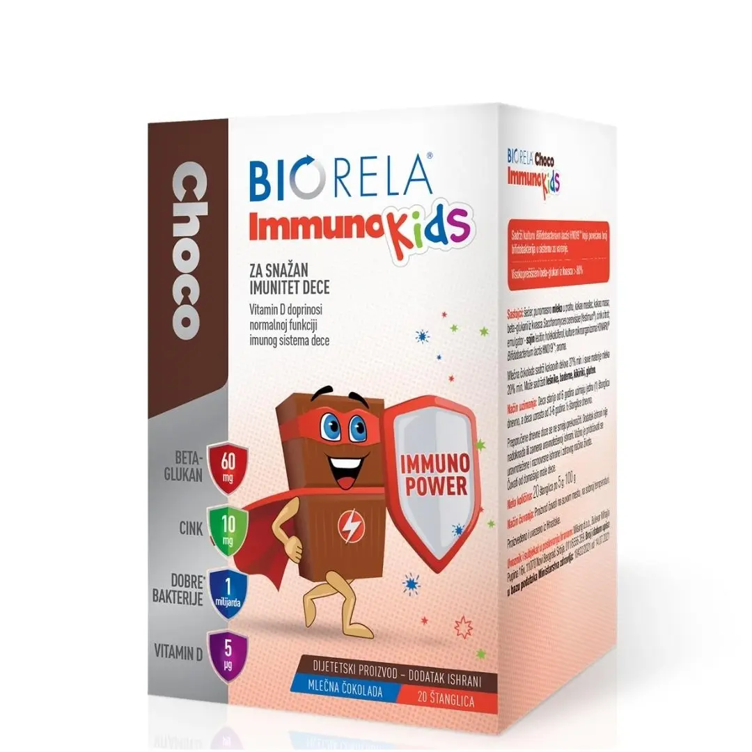 BIORELA Čokoladne štanglice Immuno Kids 5 g x20/1