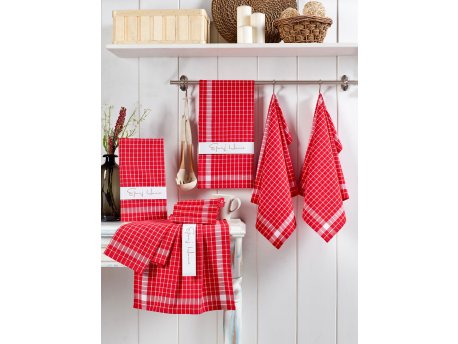 HERMIA Set kuhinjskih krpa Kup Red