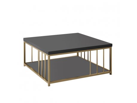 HANAH HOME Sto za dnevnu sobu Zenn Anthracite Gold