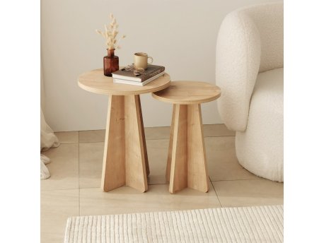 HANAH HOME Sto za dnevnu sobu Mushroom Sapphire Oak (2 dela)