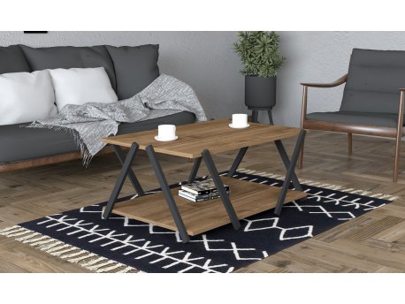 HANAH HOME Sto za dnevnu sobu Lara Anthracite Walnut