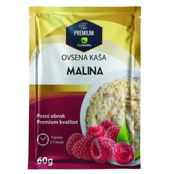 GO HEALTHY Premium ovsena kaša malina 60g