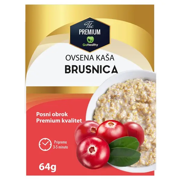 GO HEALTHY Premium ovsena kaša brusnica 64g