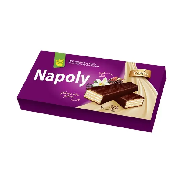 SO TASTY Napolitanke Kako preliv i vanila punjenje Napoly 200g