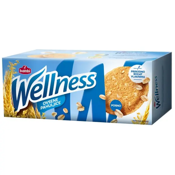 WELLNESS Integralni keks Ovsene pahuljice 210g