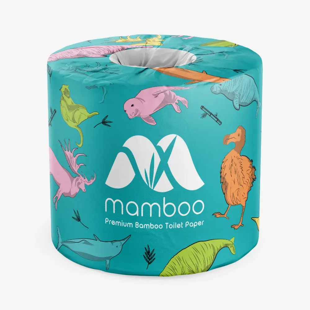 Mamboo Bambusov toalet papir, 3 sloja, 1 rolna, Plava