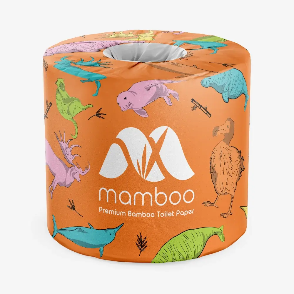 Mamboo Bambusov toalet papir, 3 sloja, 1 rolna, Narandžasta