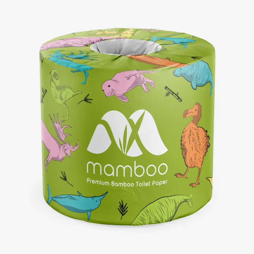 Mamboo Bambusov toalet papir, 3 sloja, 1 rolna, Zelena