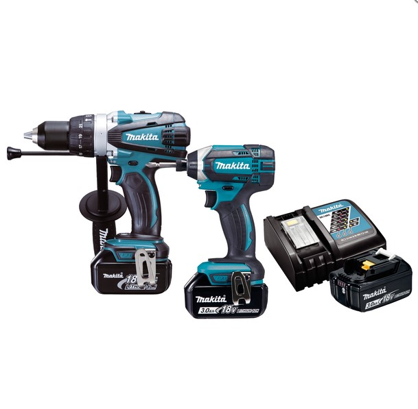 Makita – Aku. alata šrafilica DHP458 + udarni odvijač DTD152; 3×3,0Ah – DLX2145X1