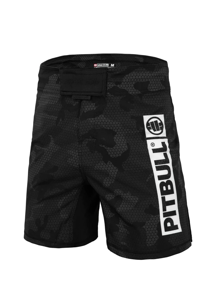 PIT BULL WEST COAST NET CAMO HILLTOP 2 BLACK GRAPPLING SHORTS