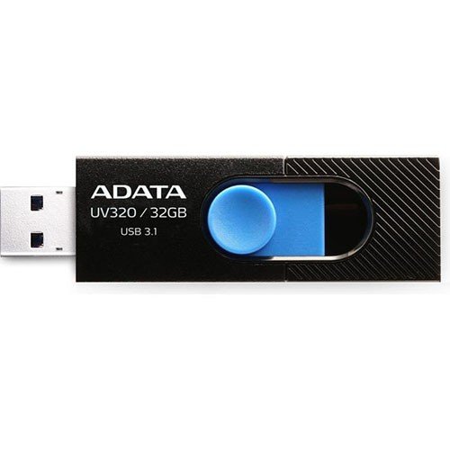 ADATA 32GB USB 3.1 UV320 Flash Drive Black/Blue | AUV320-32G-RBKBL