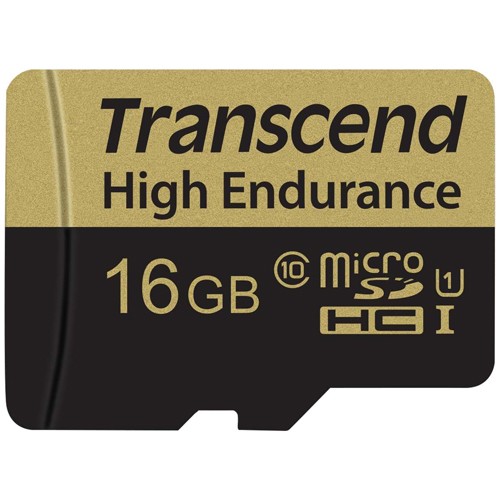 Transcend 16GB Micro SD (Class 10), w/SD adapter Video Recording | TS16GUSDHC10V