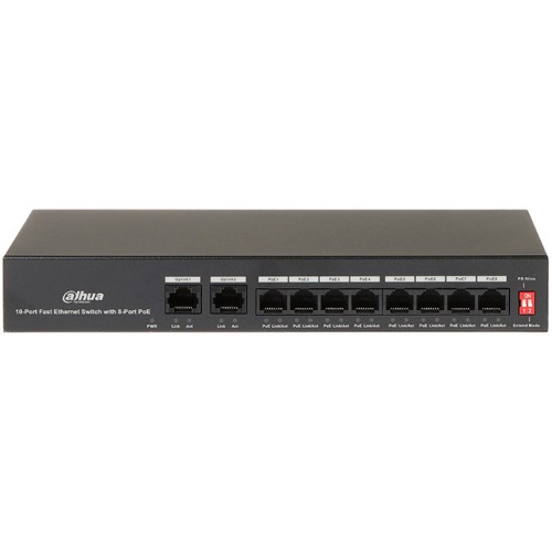 Dahua 10-Port Fast Ethernet 8-Port PoE Switch | PFS3010-8ET-65