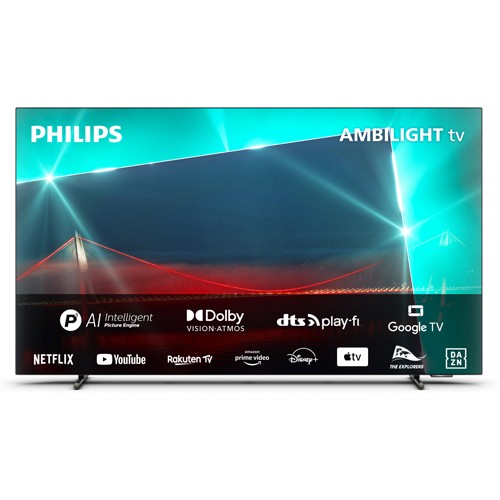 Philips 55″ (139 cm) OLED 4K Ambilight TV Smart Televizor | 55OLED718/12