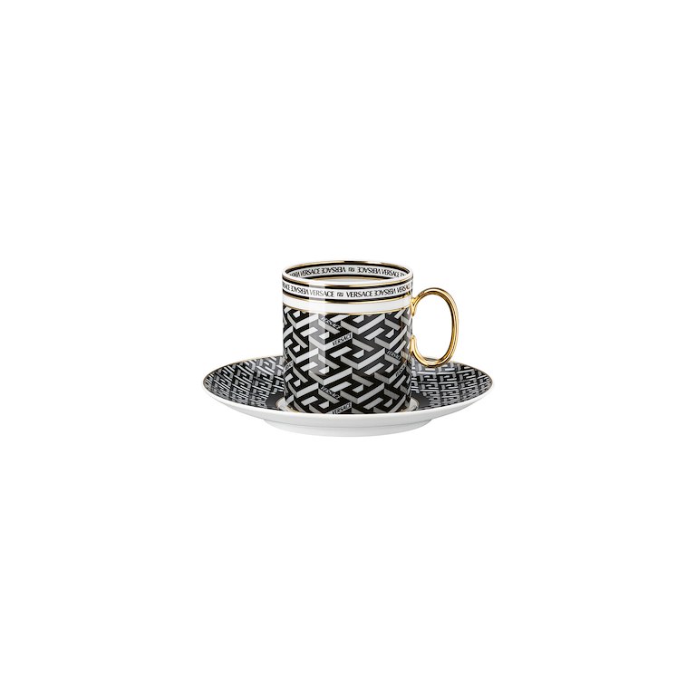 Versace La Greca Signature Black Coffee cup – Šoljica sa tacnom