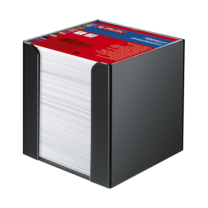 Blok kocka pvc 9x9x9cm+papir beli Herlitz 1600360 crna