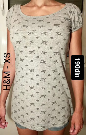 H&M ženska majica siva XS/34